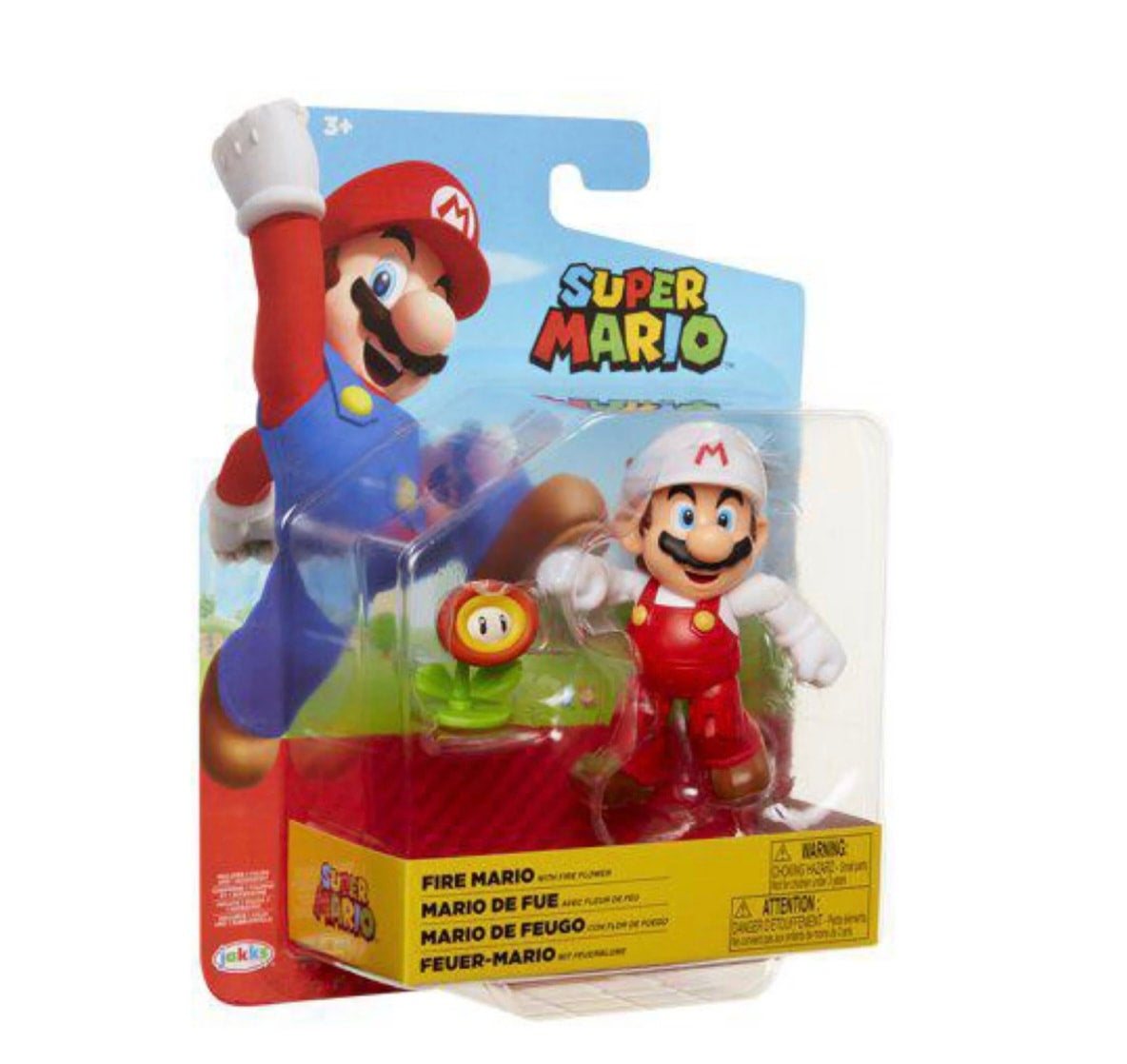 Super Mario Bros. 4” Mario with Fire Flower Action Figure | Vintage ...